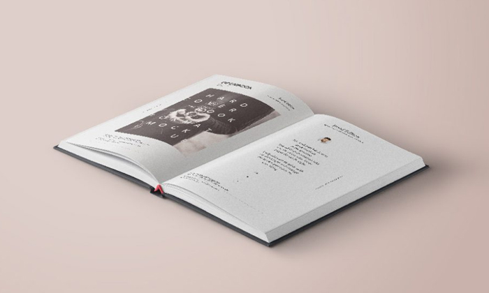 Open Hardcover Book Mockup PSD - Mockup Planet