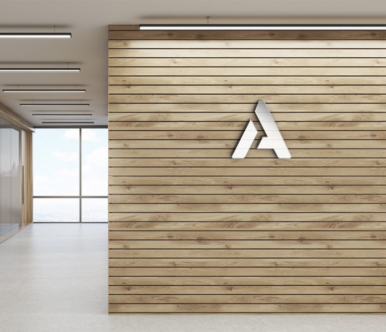 3D Logo Mockup Inside Office - Mockup Planet