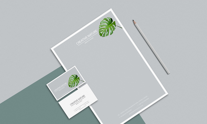 Letter Head with Business Card Mockup - Mockup Planet