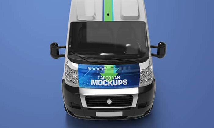 Free Cargo Van Mockups with 3 Different Angles
