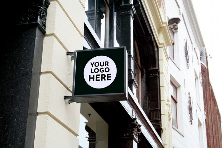 8 Free Restaurant, Office, Shop & Cafe Outdoor Signs Mockup