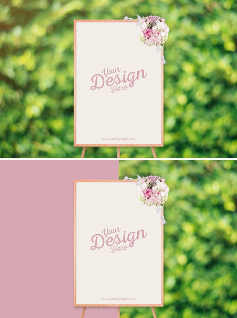 Free Beautiful Wedding Ceremony Frame Stand Mockup