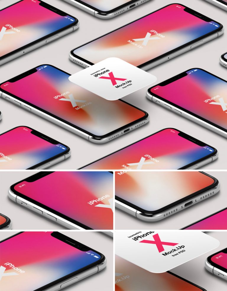 Free Isometric iPhone X Mockup