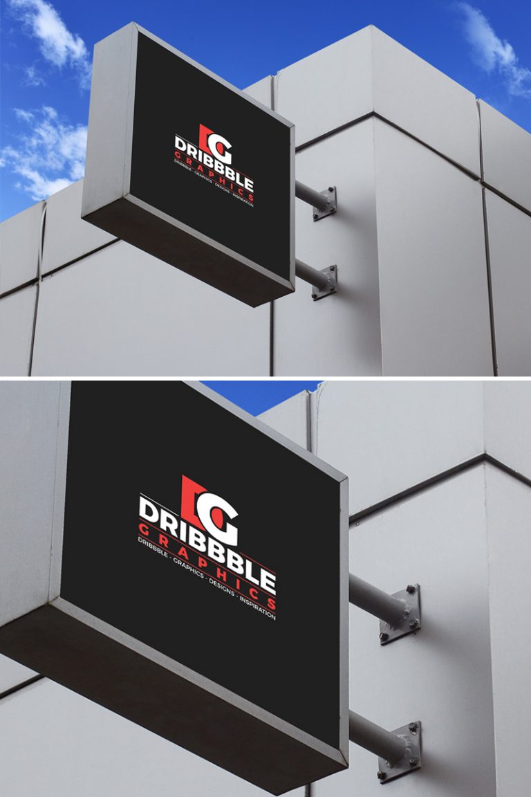 Free Square Outside Office Signboard Mockup PSD 2018 - Mockup Planet