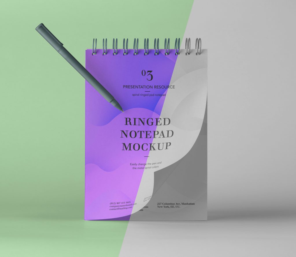 Free PSD Brand Ringed Notepad Mockup 2018 - Mockup Planet