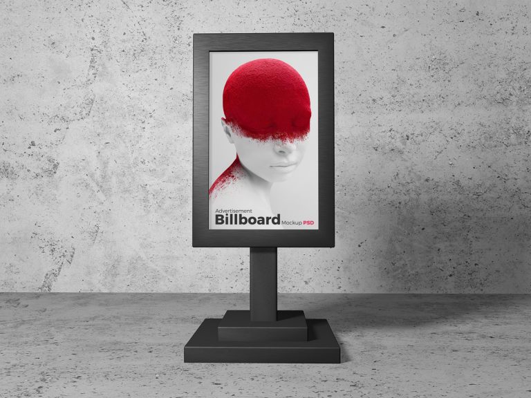 Free Standing Stand Billboard Mockup For Presentation - Mockup Planet