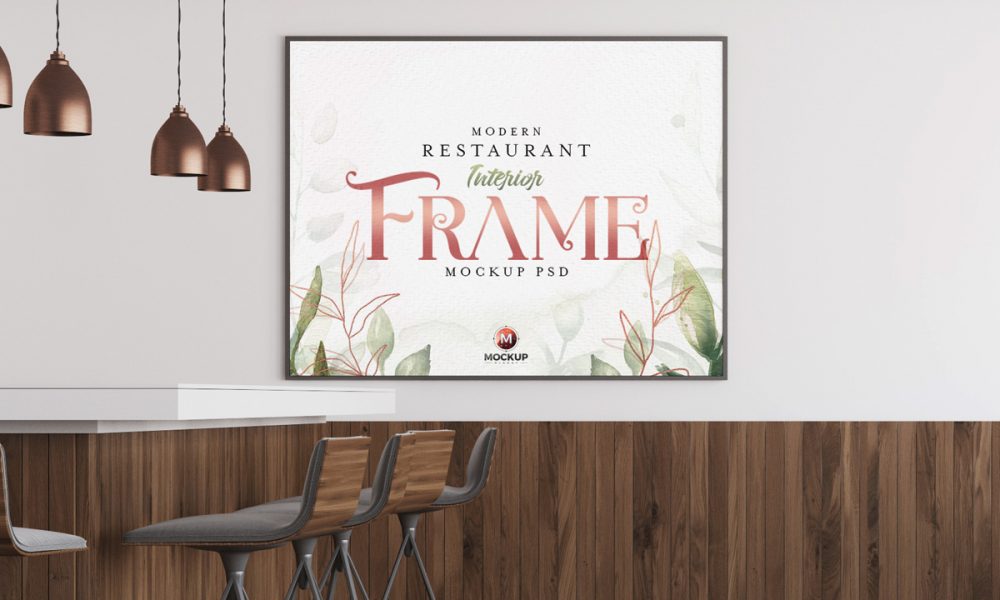 Free Inside Restaurant Frame Mockup For Menu - Mockup Planet