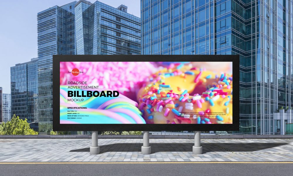 Free Advertisement Roadside Billboard Mockup Design - Mockup Planet