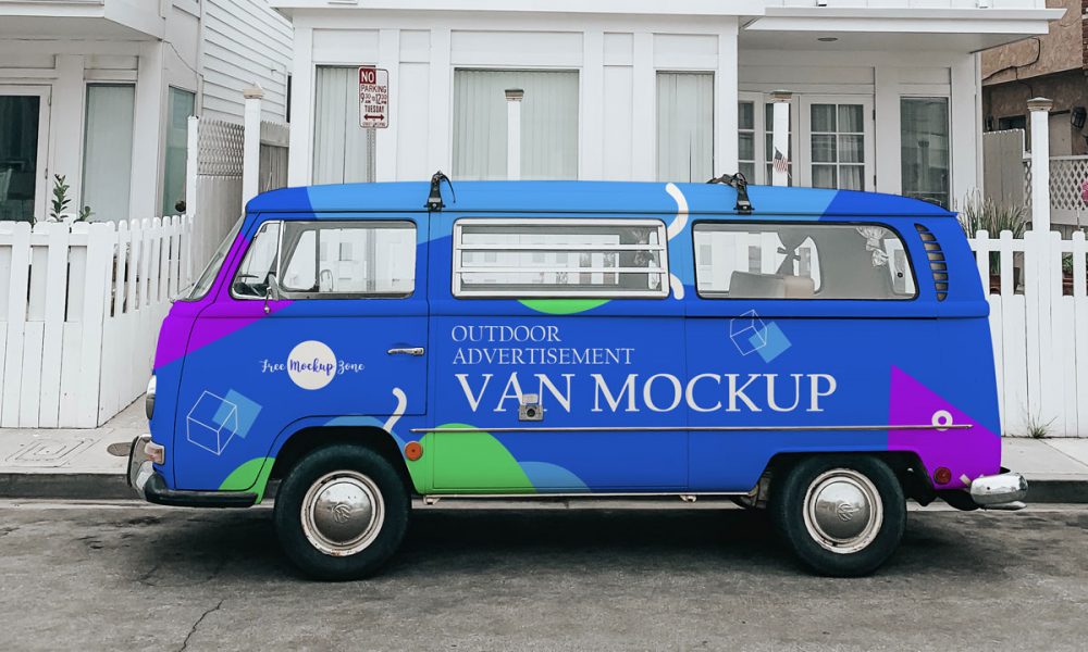 Free Van Mockup Design For Outdoor Advertisement - Mockup Planet