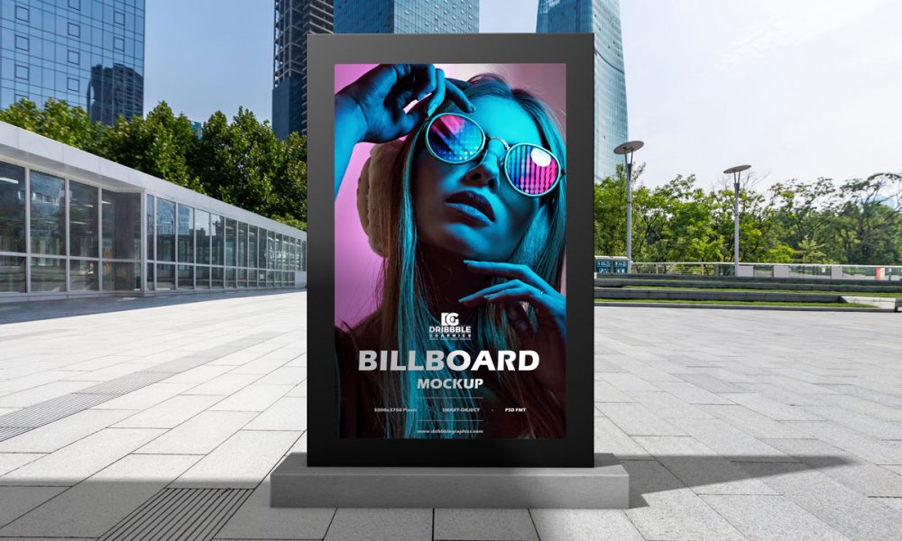 Free Outdoor Office Advertising Billboard Mockup Design - Mockup Planet