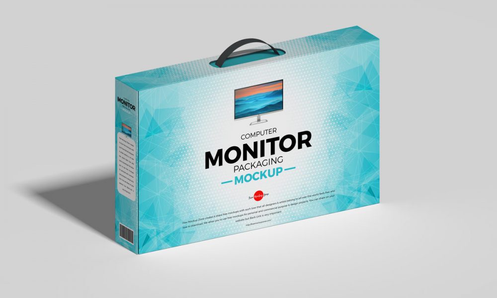 Free Computer LED Monitor Packaging Mockup Design - Mockup Planet