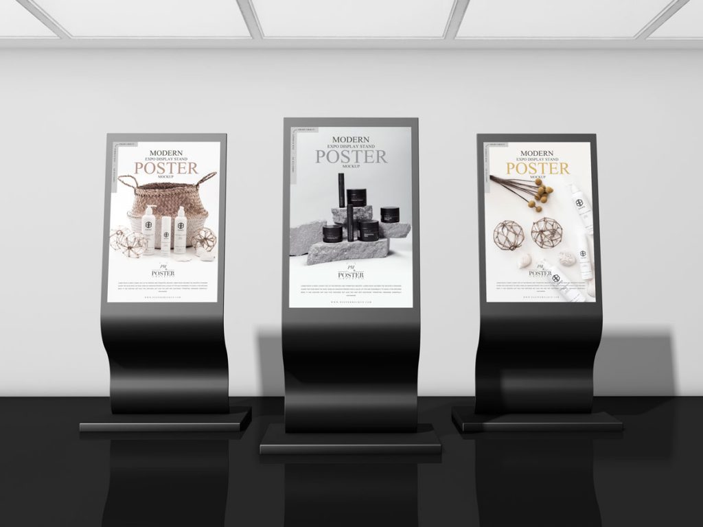 Free Exhibition Modern Stands Poster Mockup Design - Mockup Planet