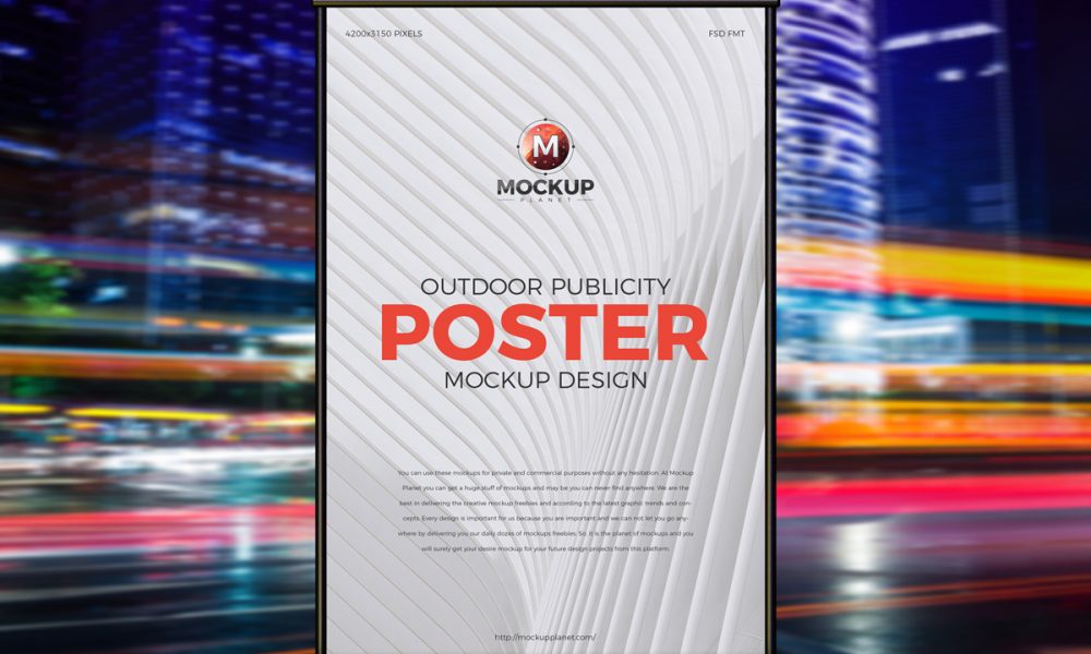 Free Outdoor Publicity Poster Mockup Design - Mockup Planet