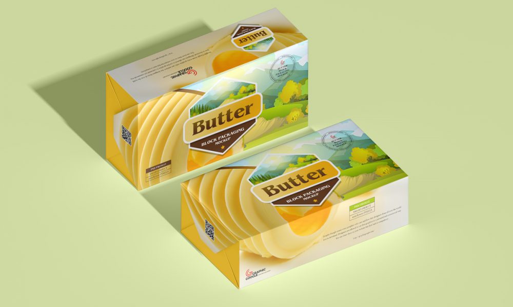 Free Butter Packaging Mockup Design - Mockup Planet