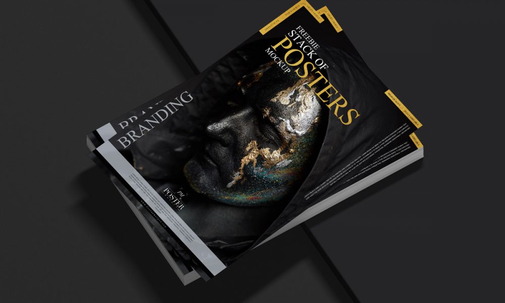 Free Modern Branding Stack of Poster Mockup Design - Mockup Planet