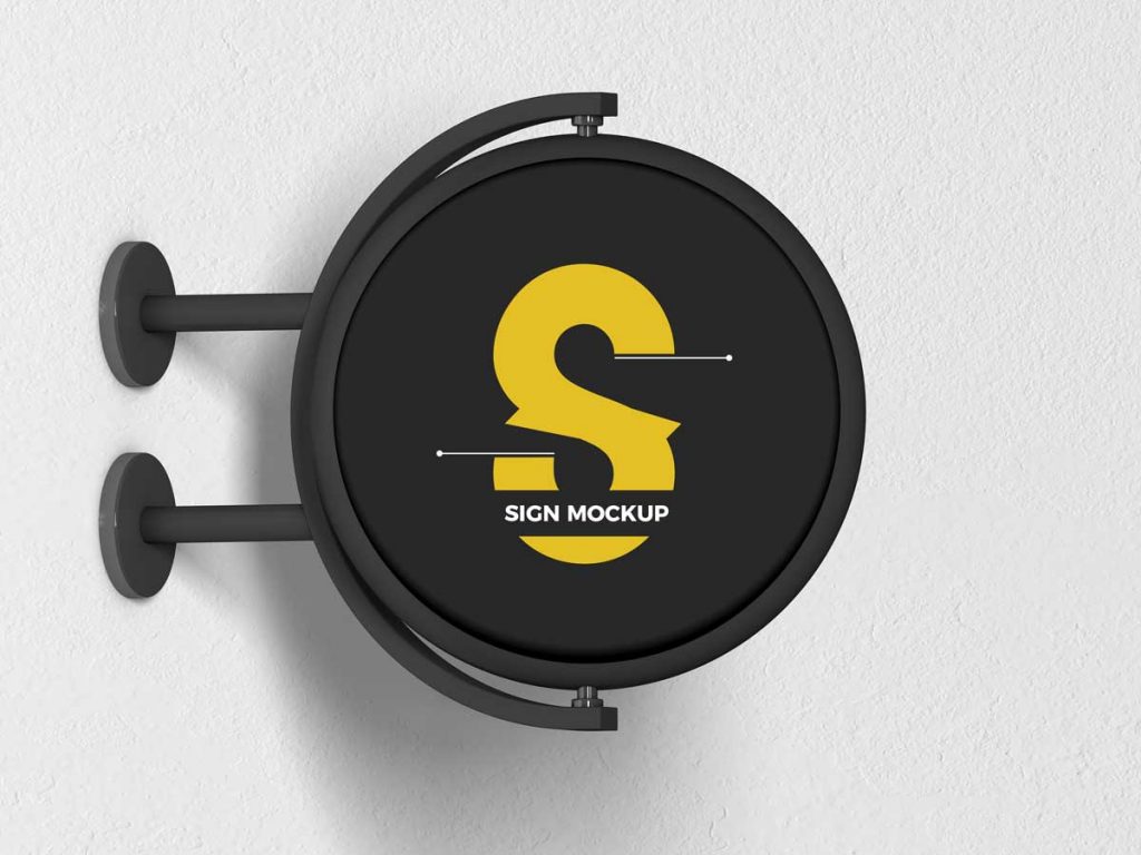 Free Round Sign Mockup Design - Mockup Planet