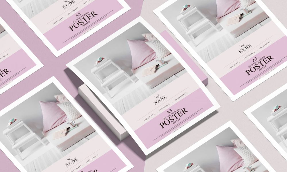 Free Elegant Grid Poster Mockup Design - Mockup Planet