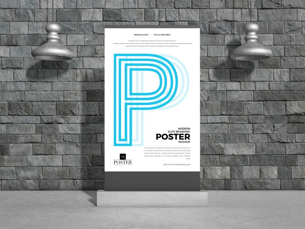 Free Advertising Stand Poster Mockup Design - Mockup Planet