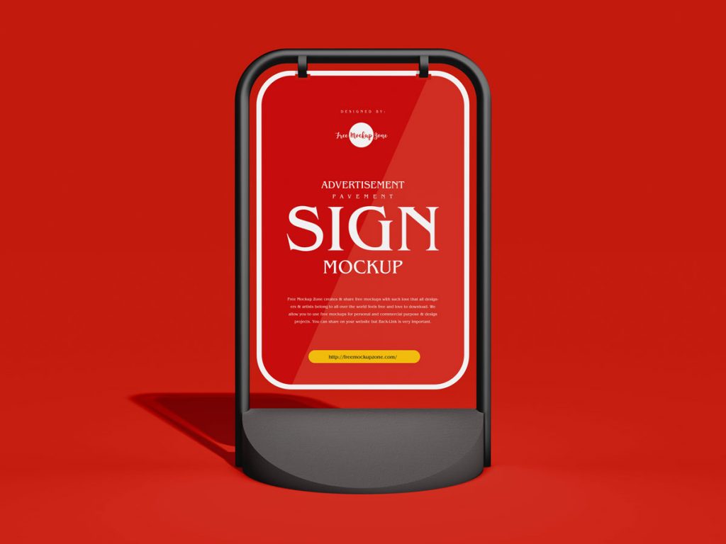 Free Advertising Stand Sign Mockup Design - Mockup Planet