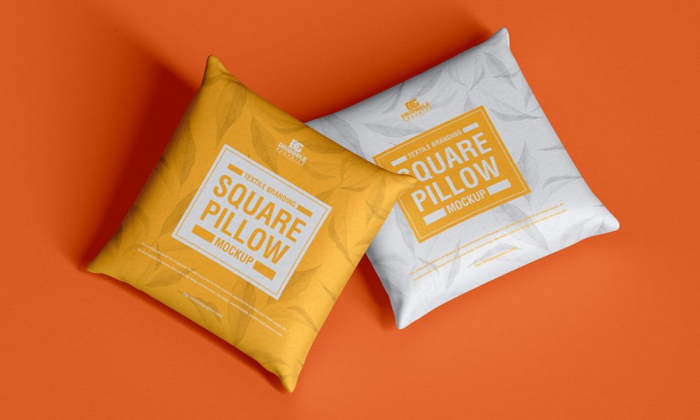 Free Stylish Square Shape Pillow Mockup Design - Mockup Planet