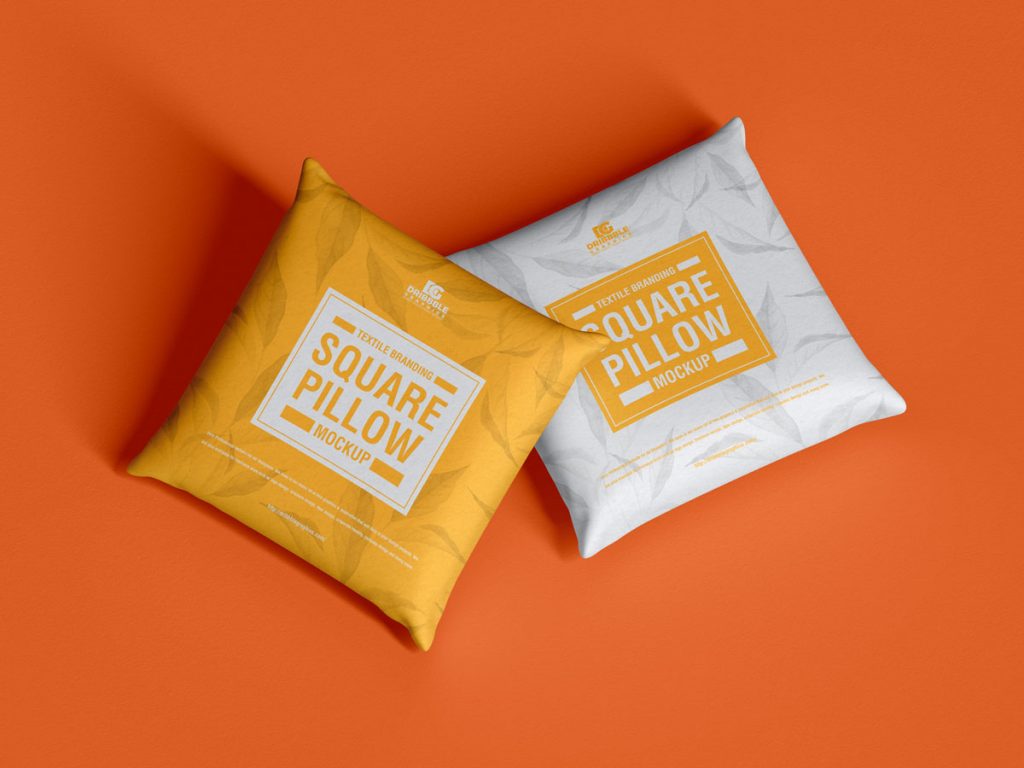 Free Stylish Square Shape Pillow Mockup Design - Mockup Planet