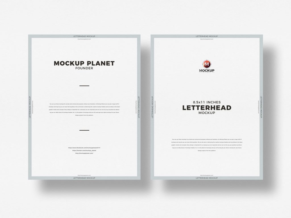 Free Top View Letter Size Letterhead Mockup Design - Mockup Planet
