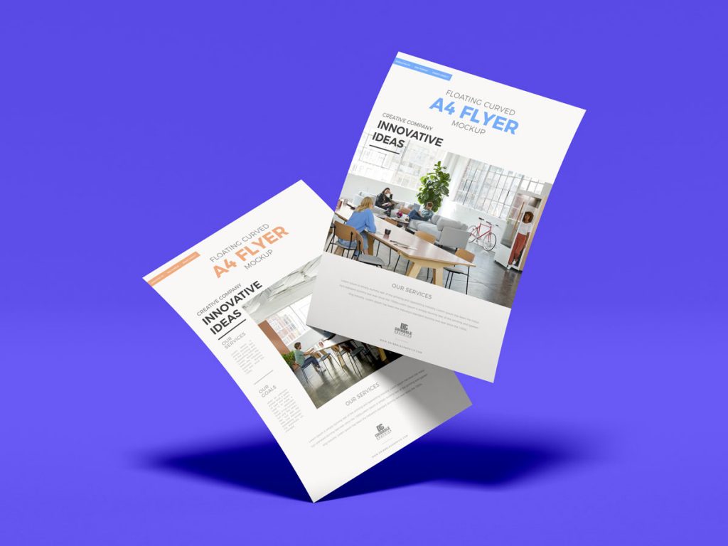 Free Stylish Curved Flyer Mockup Design - Mockup Planet