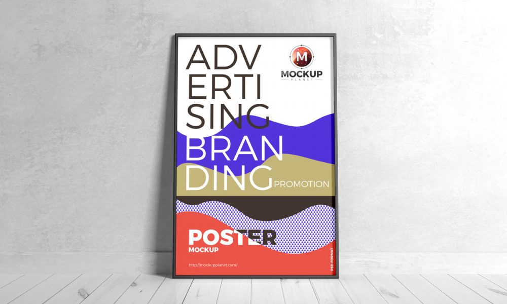 Free Branding Black Framed Poster Mockup Design - Mockup Planet