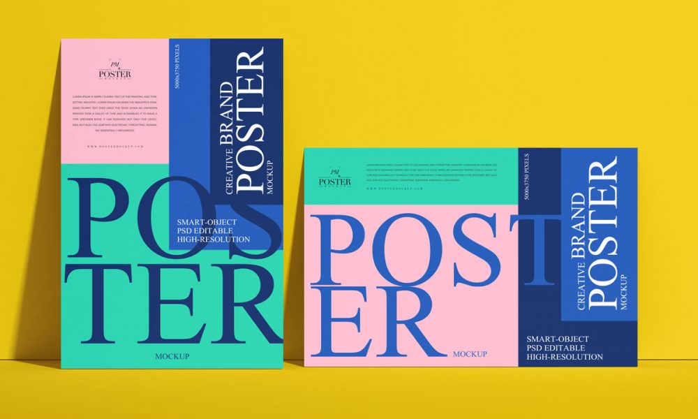 Free Creative Branding Poster Mockup Design - Mockup Planet