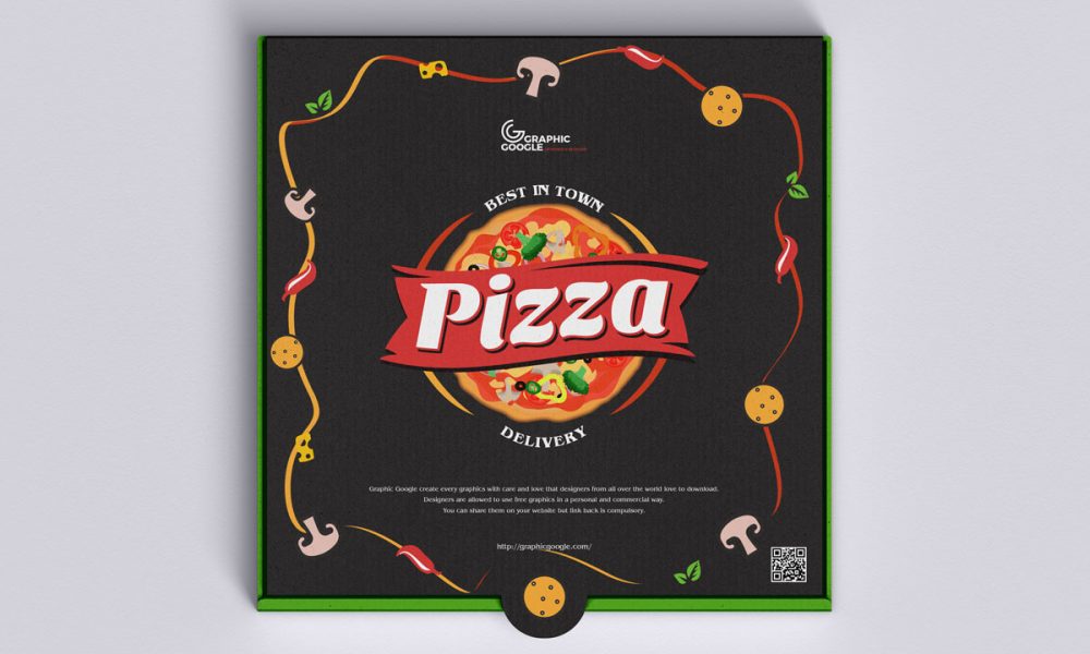 Free Modern Pizza Box Packaging Mockup Design - Mockup Planet