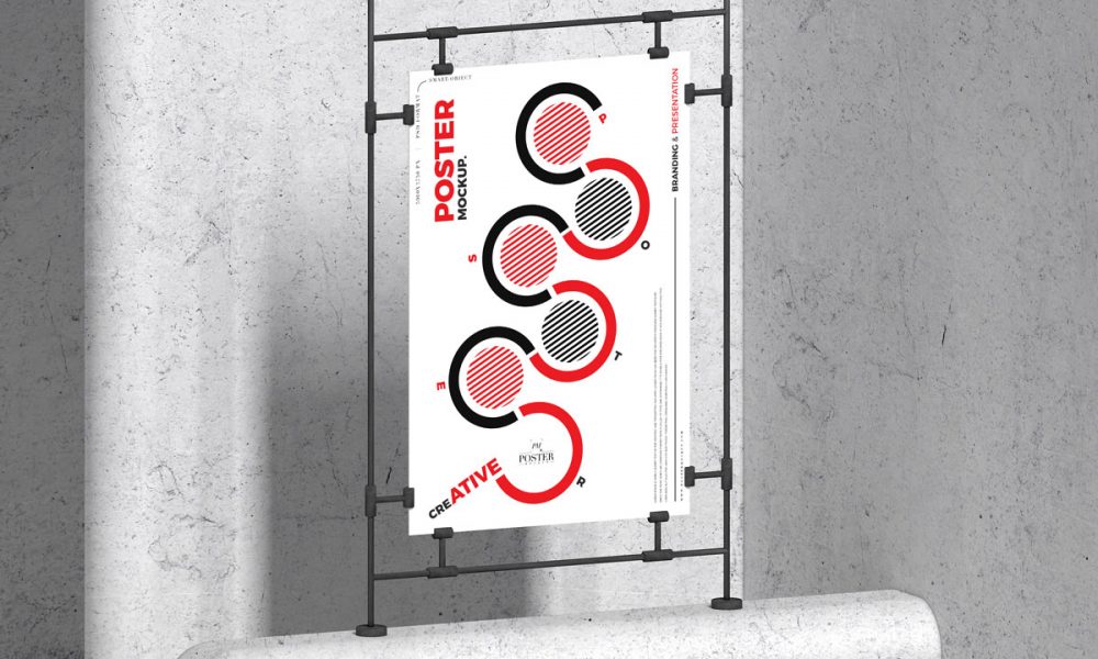 Free Brand Promotion Indoor Poster Mockup Design - Mockup Planet