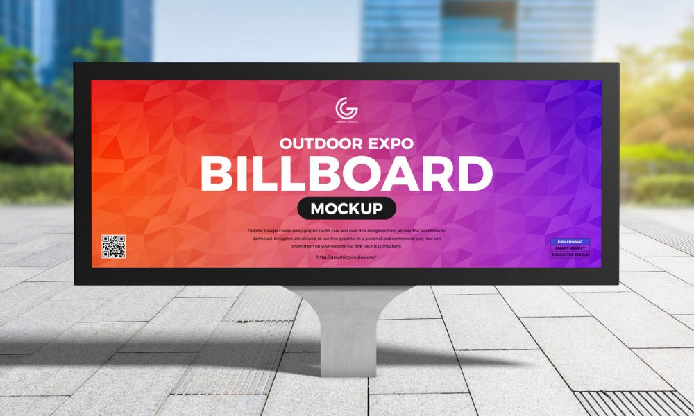 Free Expo Brand Promotion Billboard Mockup Design - Mockup Planet