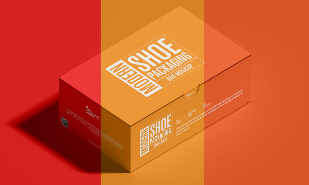 Free PSD Fabulous Shoe Box Packaging Mockup Design - Mockup Planet