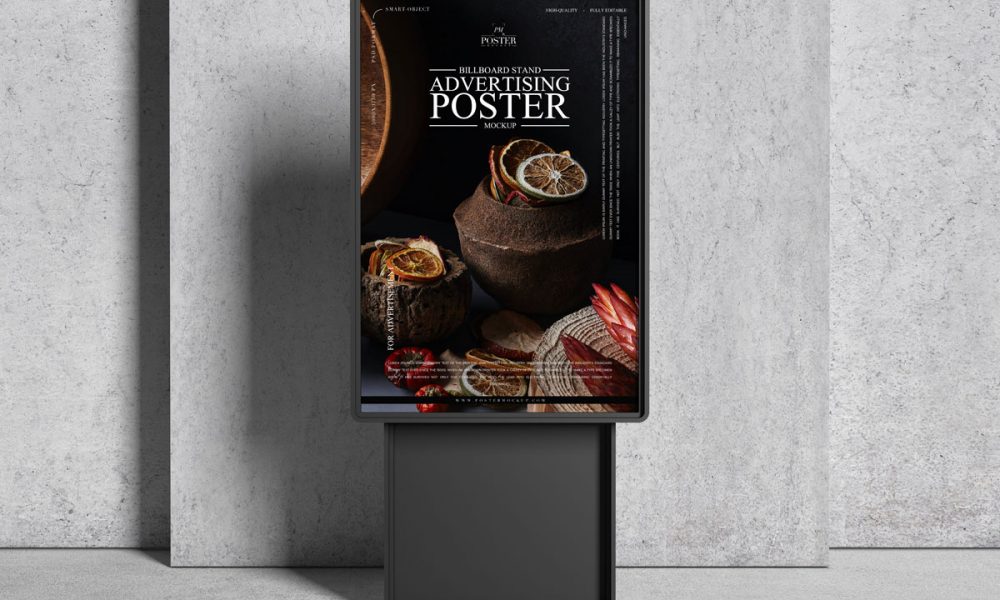 Free Front View Brand Advertising Poster Billboard Mockup Design ...