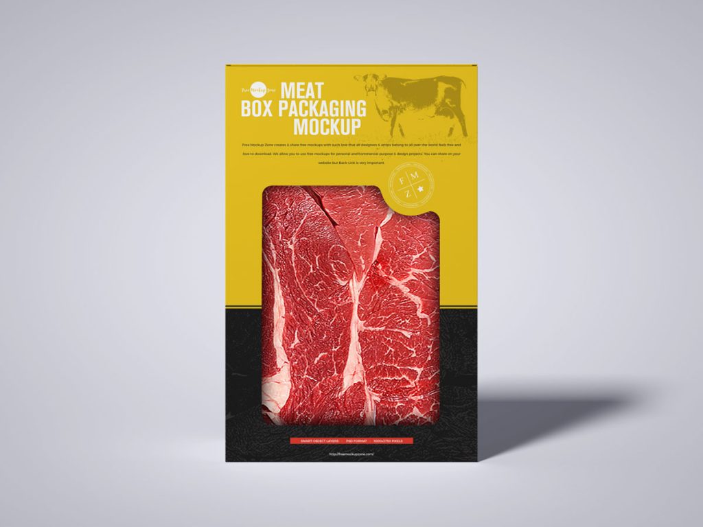 Free Front View Meat Brand Packaging Mockup Design - Mockup Planet