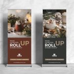 Free Front View Advertising Roll-Up Banner Mockup Design - Mockup Planet