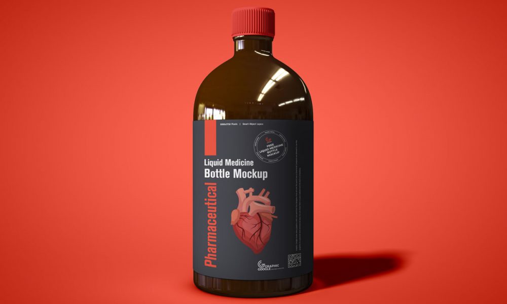 Free Medical Liquid Bottle Mockup Design - Mockup Planet