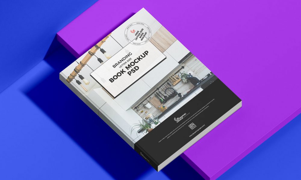 Free PSD Letter Size Book Mockup Design - Mockup Planet