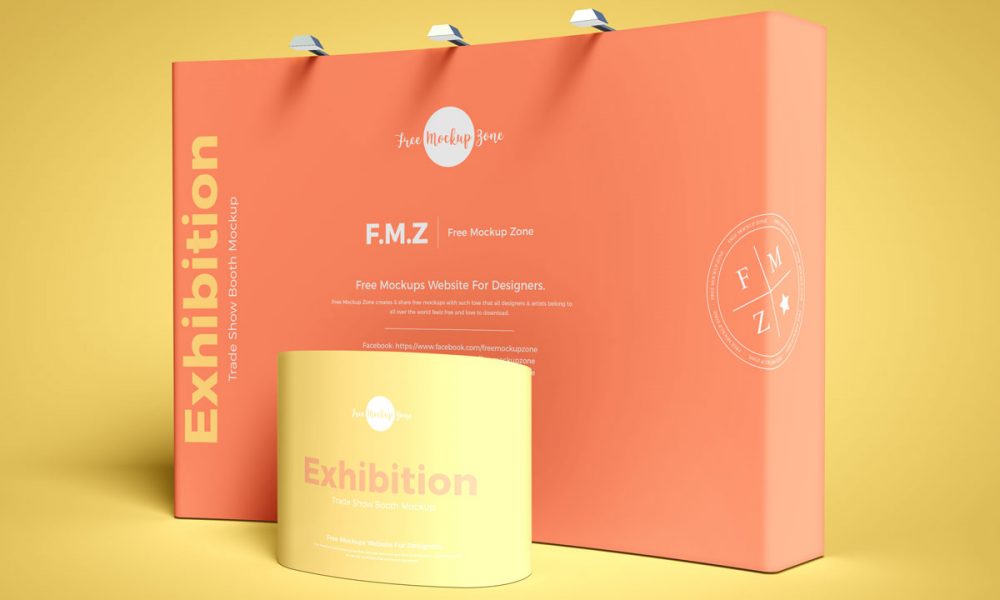 Free Expo Display Booth Banner Mockup Design - Mockup Planet