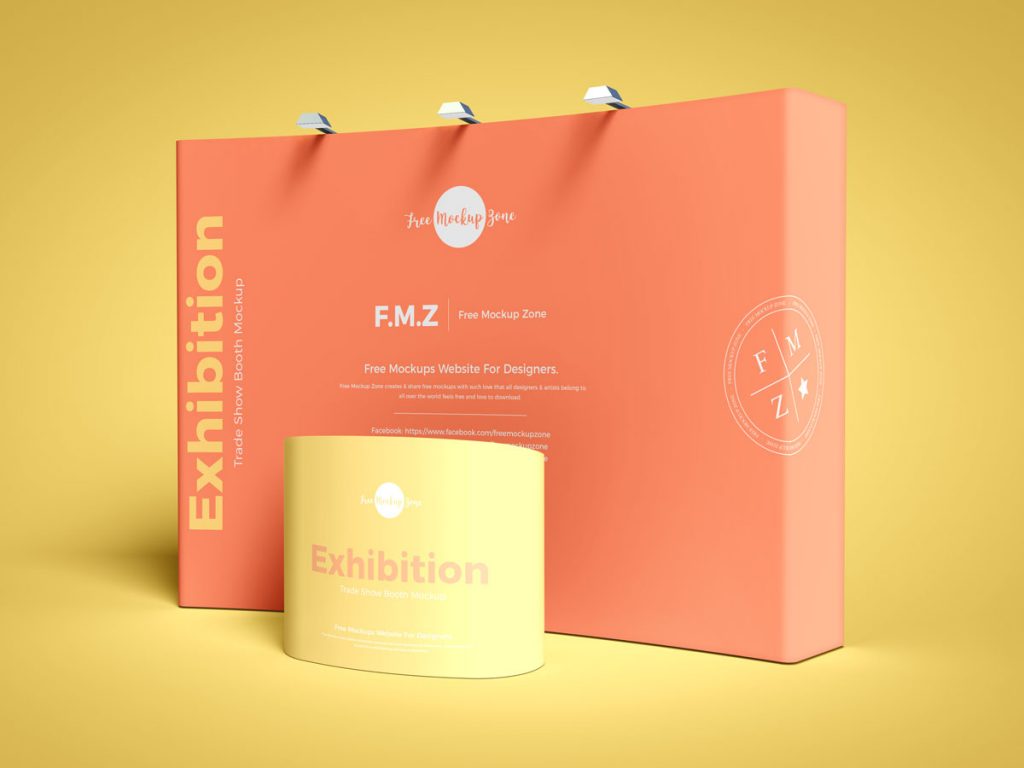 Free Expo Display Booth Banner Mockup Design - Mockup Planet
