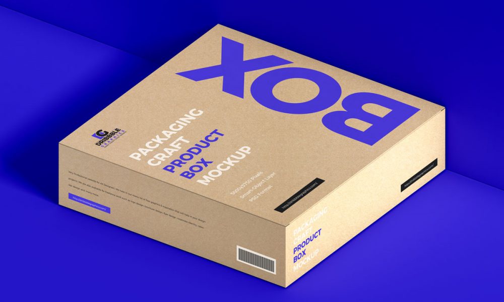 Free Modern Product Packaging Craft Box Mockup Design - Mockup Planet