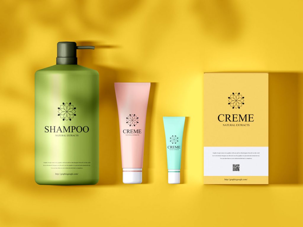 Free Top View Cosmetics Mockup Design - Mockup Planet