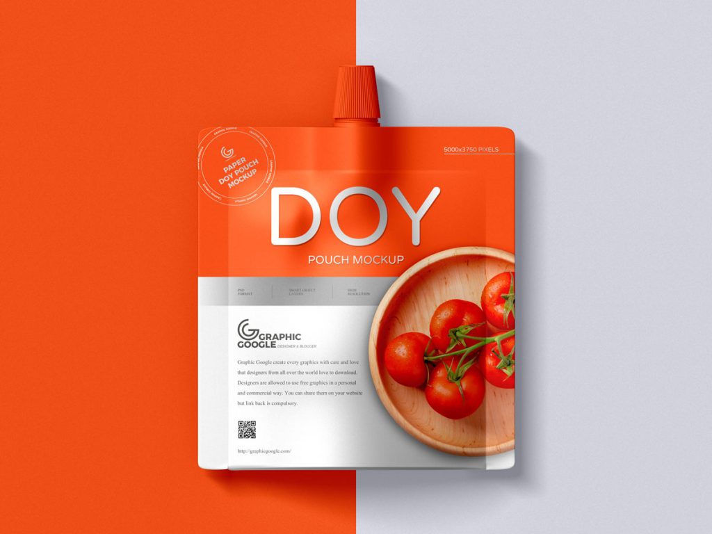 Free Top View Doy Pouch Packaging Mockup Design - Mockup Planet
