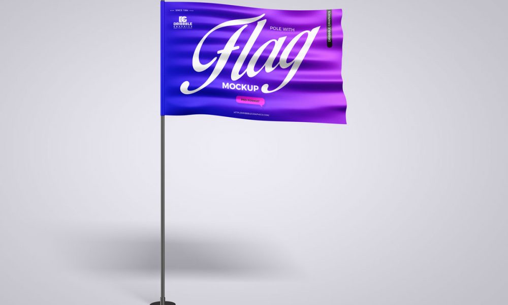 Free Branding Flag Mockup Design - Mockup Planet