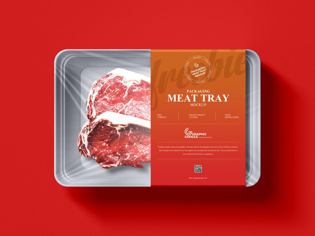 Free Meat Tray Packaging Mockup Design - Mockup Planet