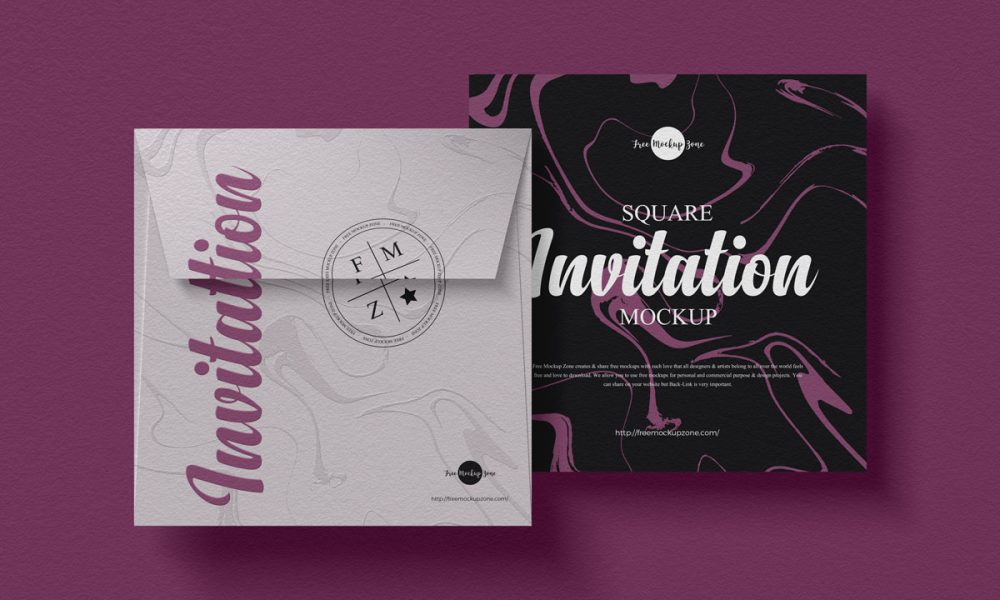 Free Beautiful Invitation Card Mockup Design - Mockup Planet