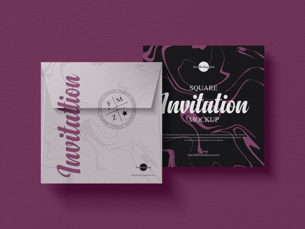 Free Top View Modern Invitation Mockup Design - Mockup Planet