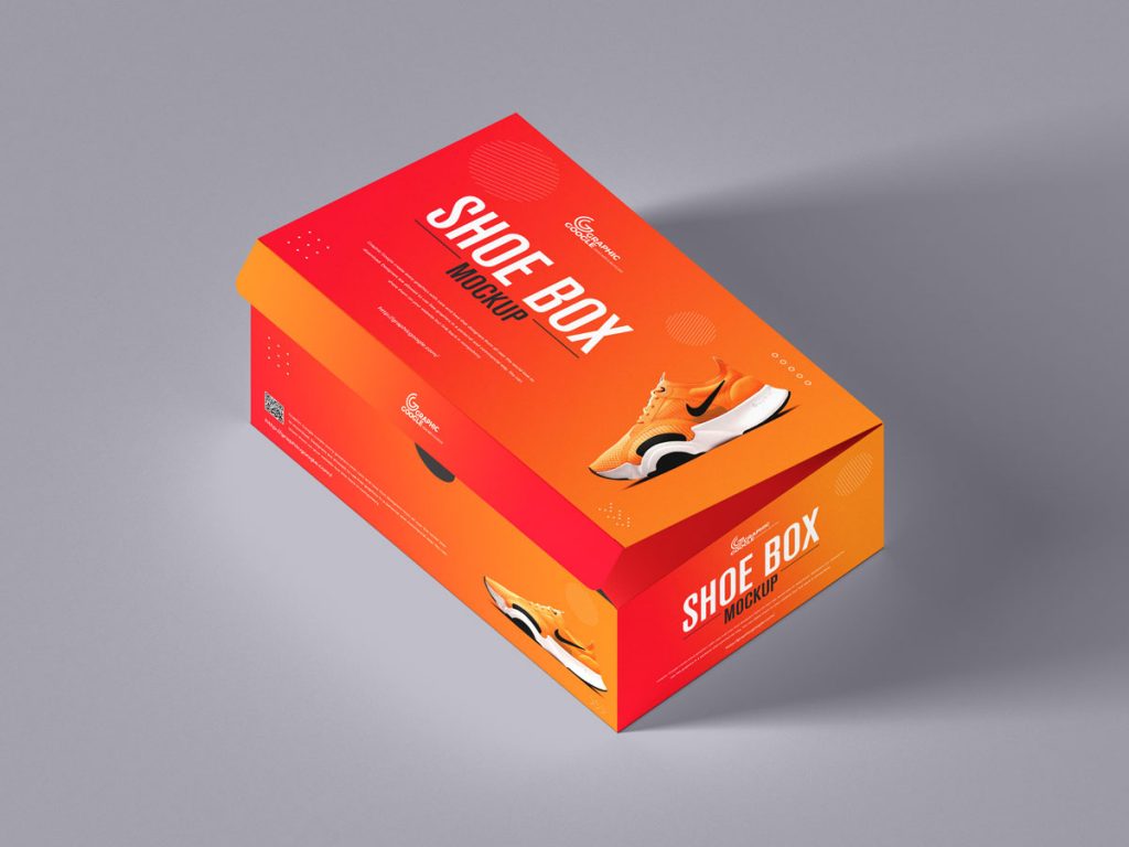Free Modern Shoe Box Packaging Mockup Design - Mockup Planet