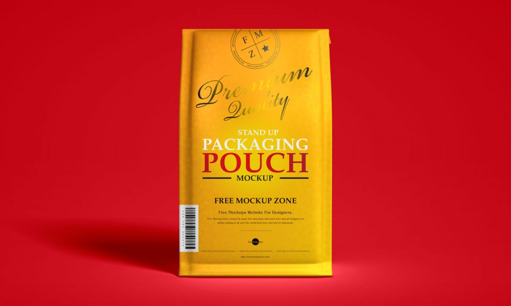 Free Premium Pouch Packaging Mockup Design - Mockup Planet