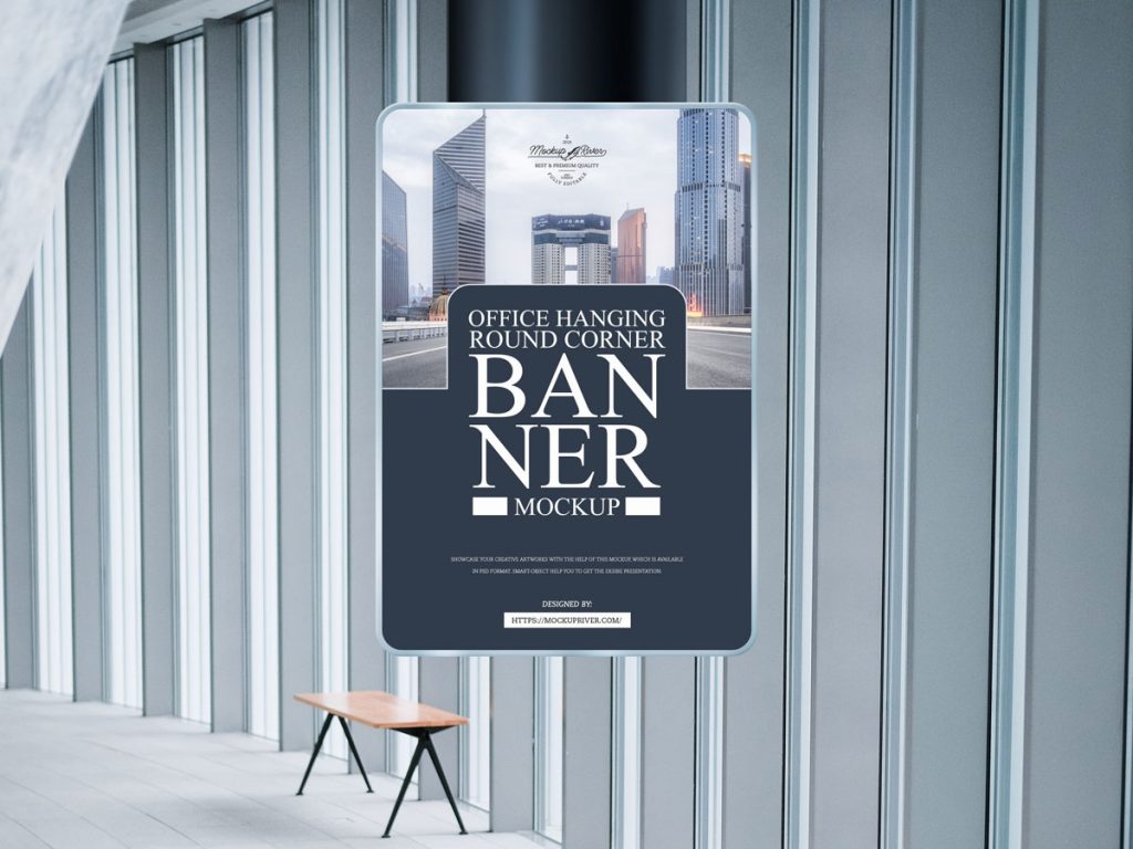 Free Indoor Hanging Banner Mockup Design - Mockup Planet